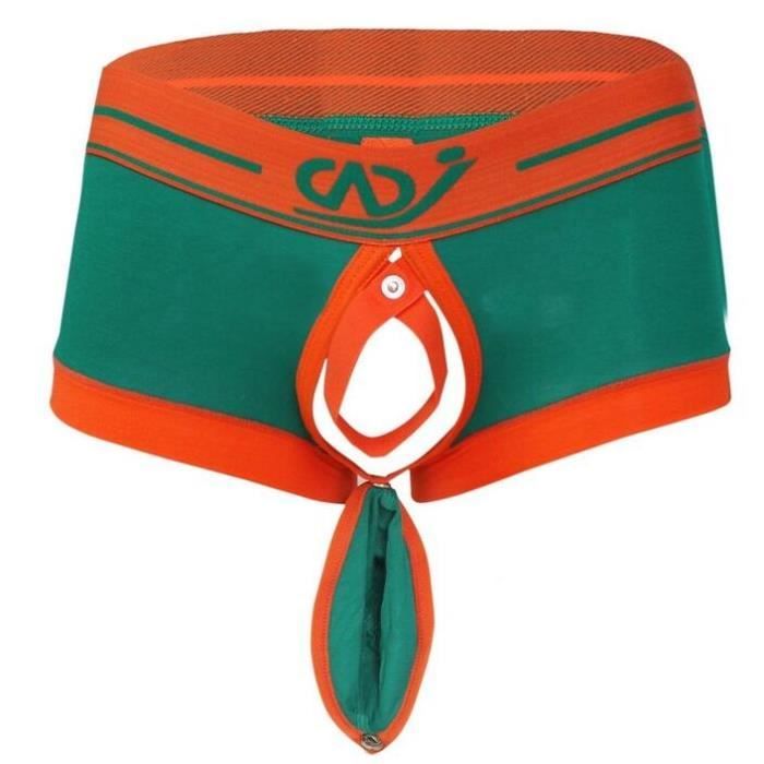 Sous-vêtement,Boxer Sexy pour hommes, grande poche amovible, dos ouvert, mode Modal, renflement ...