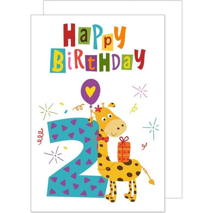 Edition Seidel Carte d'anniversaire exclusive pour 2e anniversaire avec enveloppe - Carte de ...