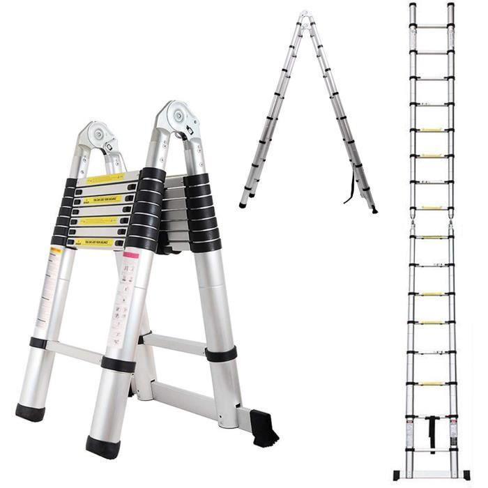 Échelles pliables 5M - 2.5M + 2.5M Une Extension Extensible en Alm ...