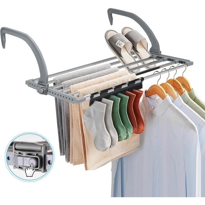 Séchoirs À Linge Pliable Étendoir Balcon En Acier Inoxydable Accrocher ...