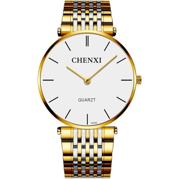 Montre Homme Femme À Quartz - Montre Couple Extra-Plate Avec Bracelet ...