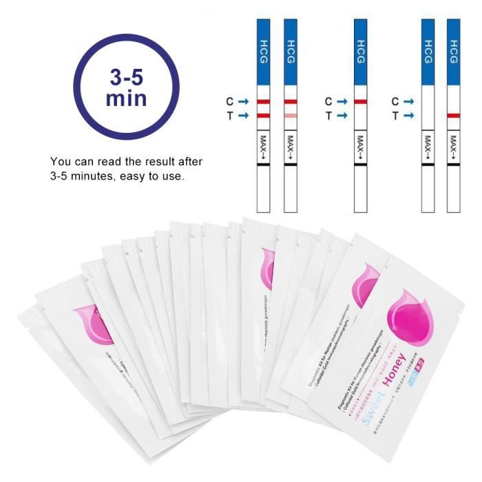 NEUF20pcs Bandelette de test de grossesse précoce Testeur d'urine HCG ...