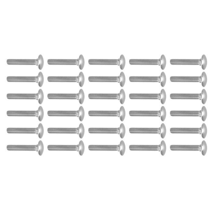 BOY Boulon à vis M8 30 pièces M8x1.25 boulon à vis A2 tasse en acier inoxydable carré gros ...