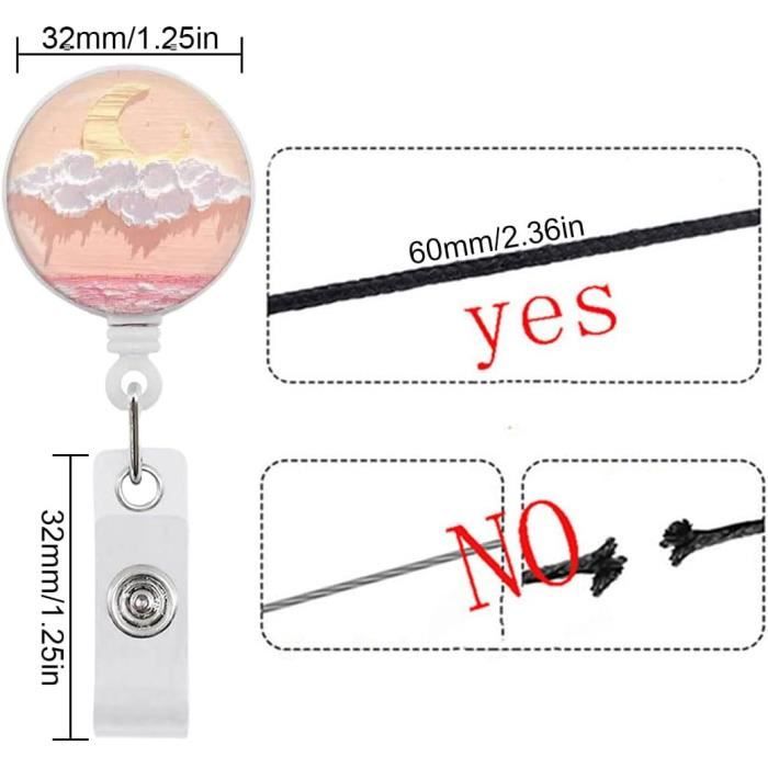 Porte Badge Enrouleur,Porte Clef Retractable,Badge,Attache Porte Clé ...