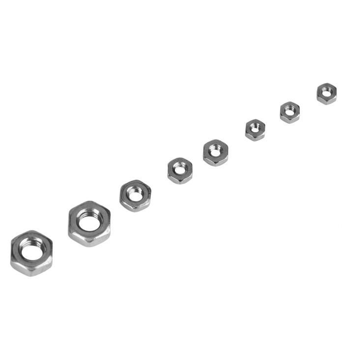 SALALIS Écrou hexagonal 140 pièces M1/M1.2/M1.4/M1.6/M2/M2.5/M3 filetage écrous hexagonaux en ...
