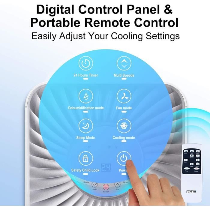CLIMATISEUR MOBILE Climat ur Portable,pasapair 4 en 1 Refroidisseur d ...