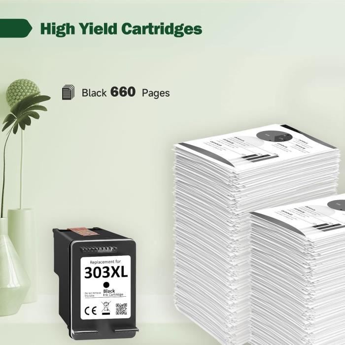 303XL Cartouche Noire, 303XL Cartouches d'encre Remplacement pour HP ...