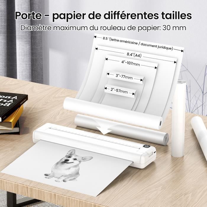 Imprimante thermique A4 - UVERBON - Portable - 200dpi - Sans fil ...
