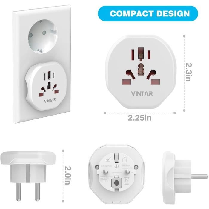 Adaptateur Prise Universel De Voyage, Adaptateur Prise International Vers France Pour Anglaise ...