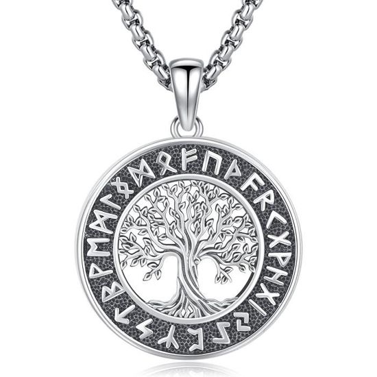 Viking Bijoux Viking Pendentif Collier 925 Argent Amulette Nordique ...