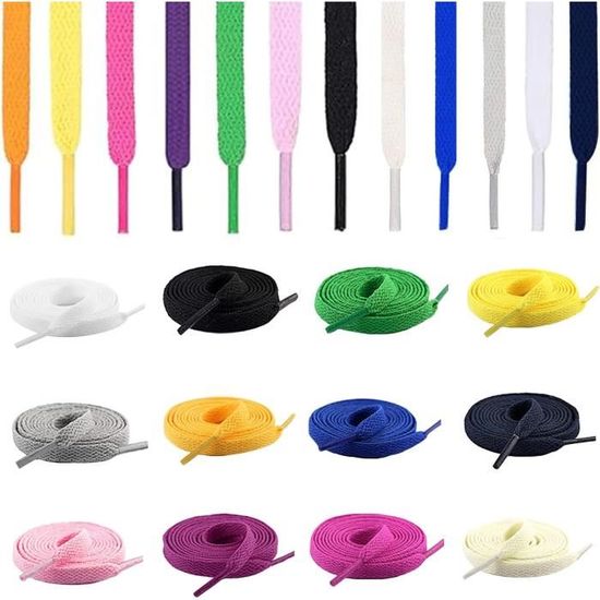 Lacets Chaussures,Lacets De Sport,Lacets Plats,12 Paires Lacets De ...