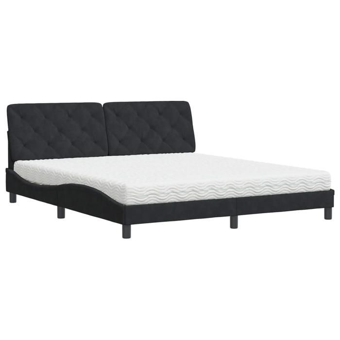 Lit Adulte Double | Lit Complet/Lit avec matelas | noir 180x200 cm ...