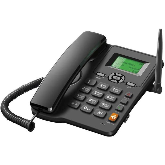 Dog Téléphone Fixe sans Fil,Support Téléphonique de Bureau GSM 850/900 ...
