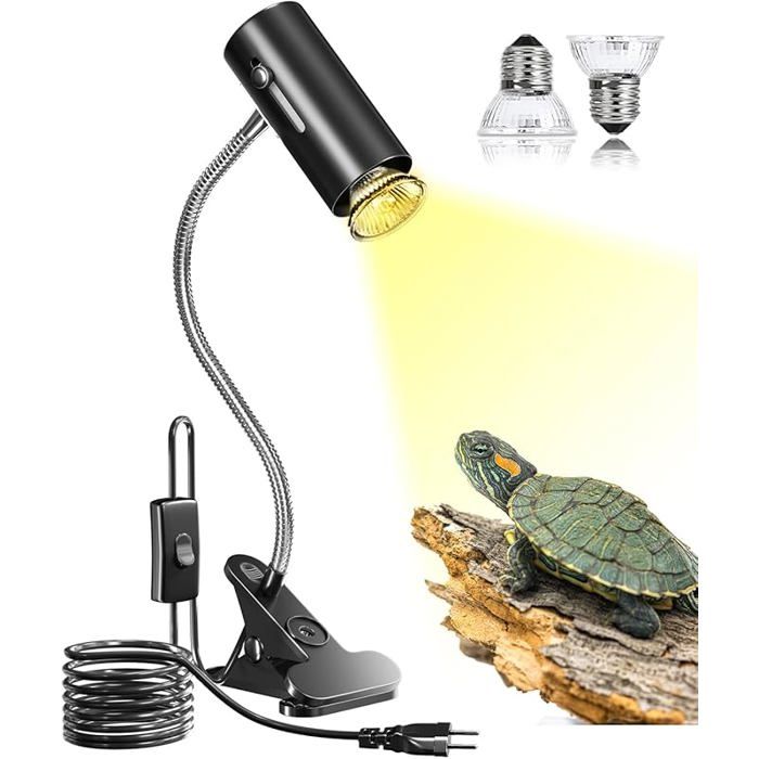 Lampe chauffante terrarium tortue BrightArk, 2 ampoules UVA UVB 50W ...