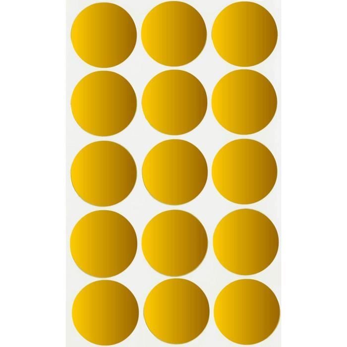 Gommettes Étiquettes Autocollantes Rondes Or Métallisé Environ 3 cm (30 ...