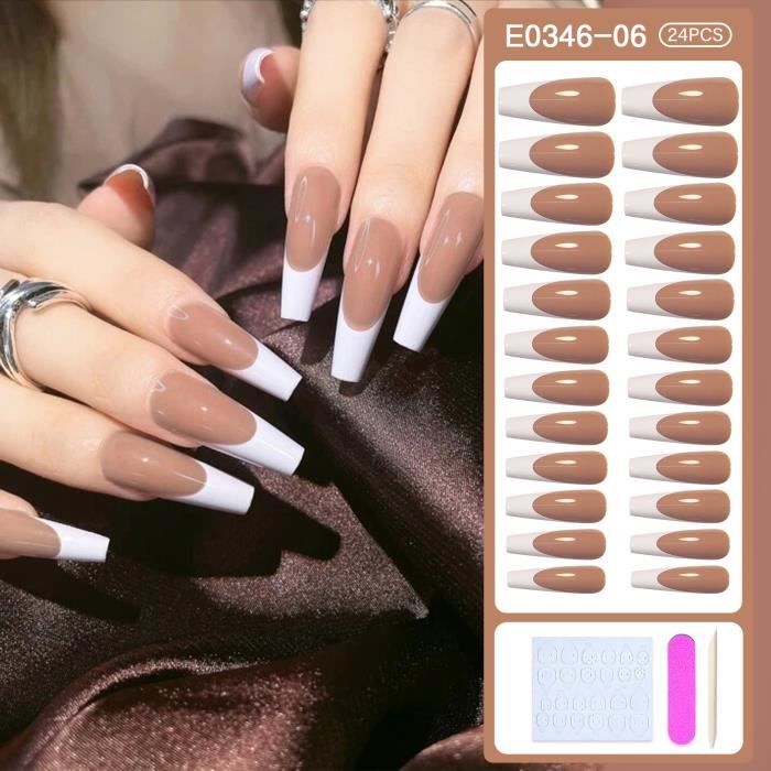 Kit faux ongles,24 pièces faux ongles bricolage Nail Art Ballet ongles ...