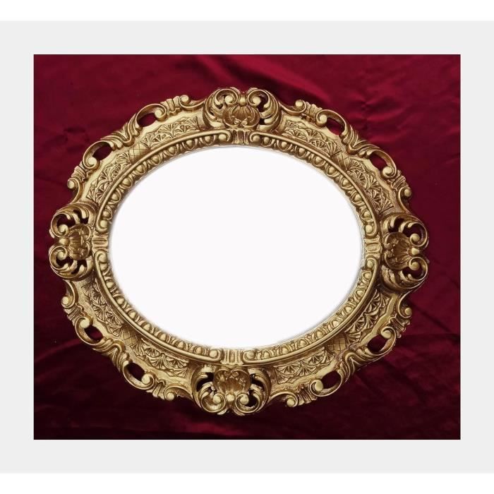 Miroir Mural Baroque Ovale Doré 45 X 38 Cm Repro Antique Baroque Rococo ...