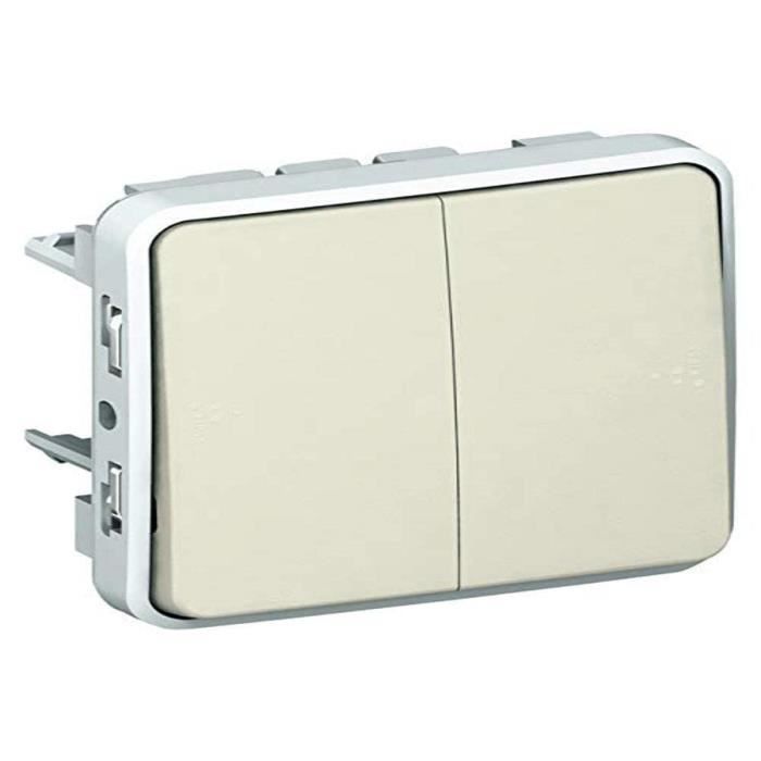 Double Interrupteur ou Va et Vient Étanche Plexo Composable IP55, 10AX ...
