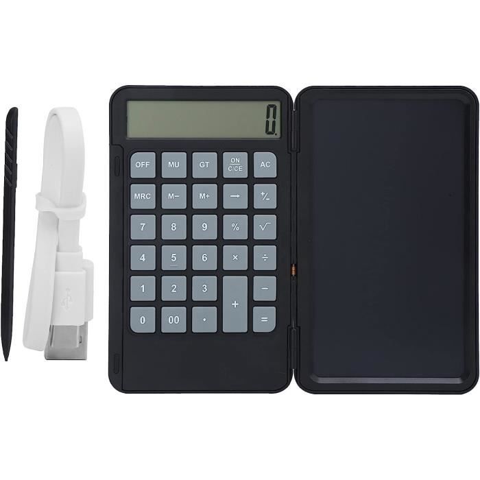 Calculatrice De Bureau Portable Noire Avec Tablette D'Écriture Pliable ...