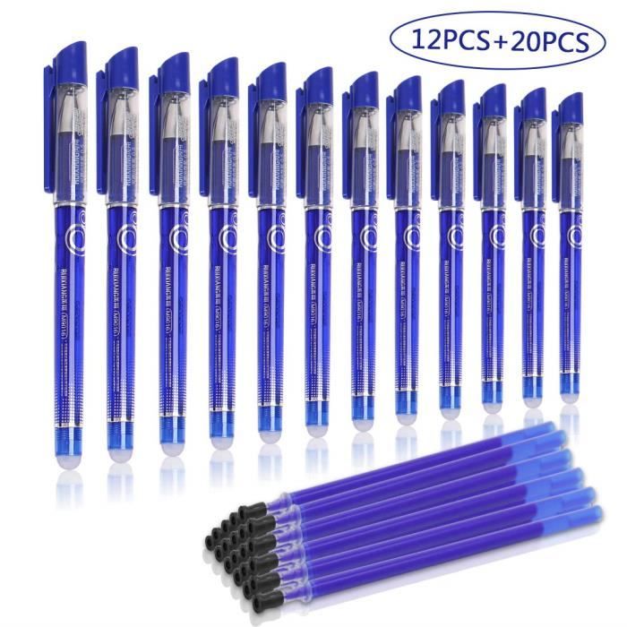 Stylo Effaçable - BBLIKE - 12PCS - 0.5mm - Rechargeable - Encre Gel ...