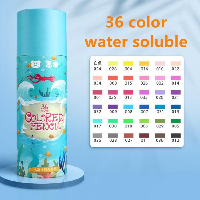 Crayon de couleur,Crayons colorés de dessin Animé,48 couleurs,soluble ...