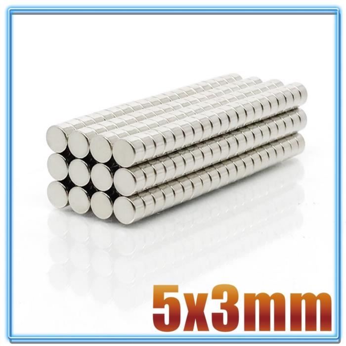 50 pièces - 5x3mm N35 petit aimant rond puissant feuille de 5mm x 3mm ...