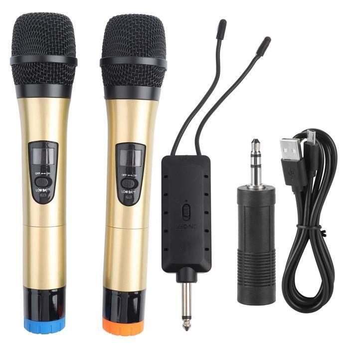 Microphone fil universel VHF avec récepteur - Idéal pour karaoké ...