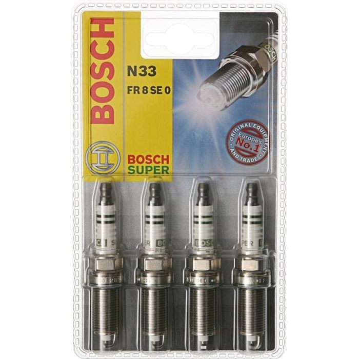 BOSCH Bougie d'allumage FR8SE0 N°33 x4 - Cdiscount Auto