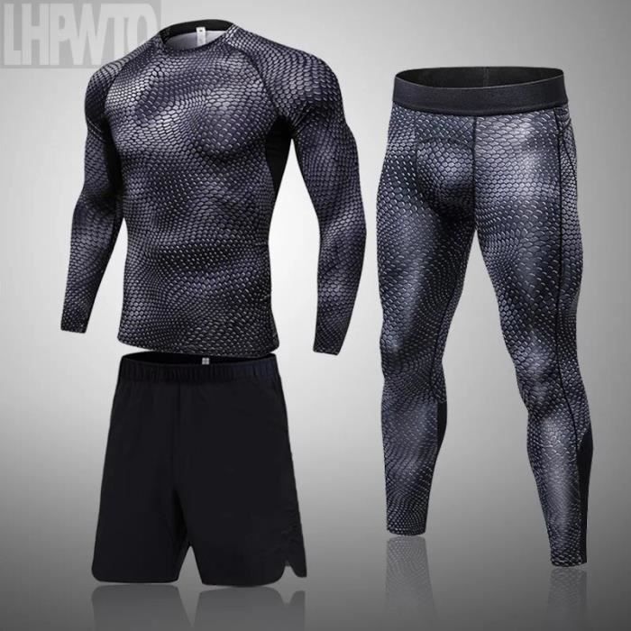 Ensemble de sous-vêtements thermiques de compression pour hommes,vêtements longs Johns imbibés ...
