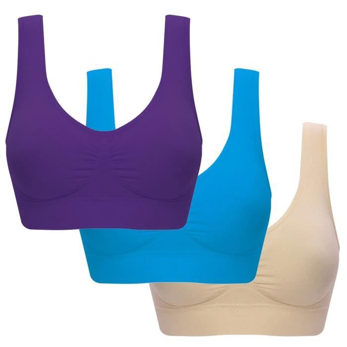 Femmes Pure Color Plus Size Ultra-mince Grand Soutien-Gorge Soutien ...