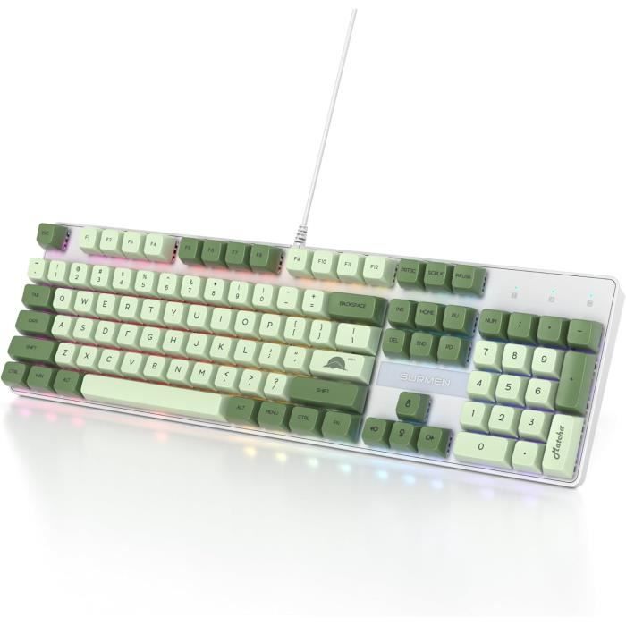 Clavier De Jeu Mécanique Pleine Grandeur,Us Layout Clavier Matcha Vert ...