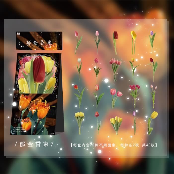 GOMMETTE,yujinxiangsu--Autocollants Kawaii de la série fleur du ...