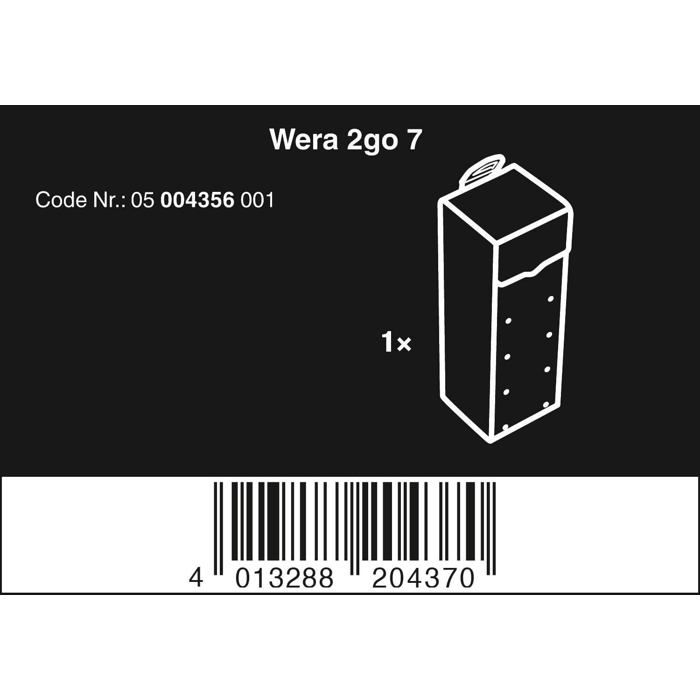 Wera 2go 7 Vertical Tool Box, 100 x 105 x 300 mm, Black10 - Cdiscount ...