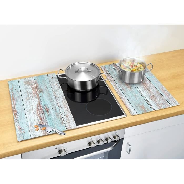 Plaque de protection en verre Blue Wood set de 2 Set de 2couvreplaque ...