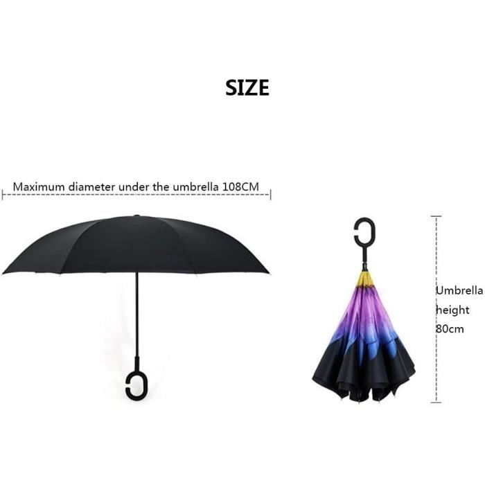 Parapluie Inversé Type C Parapluie Coupe-Vent Étanche Self Stand Upside ...