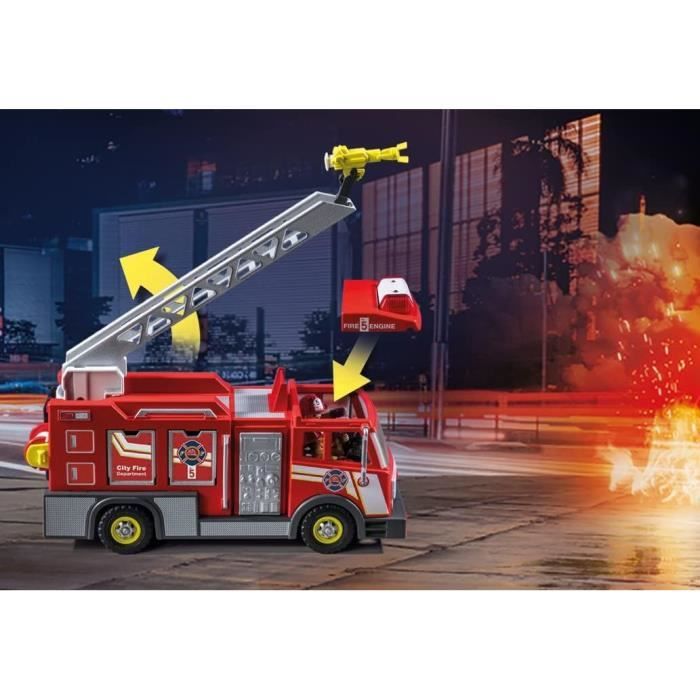 PLAYMOBIL - 71233 - City Action - Camion de pompiers avec grande ...
