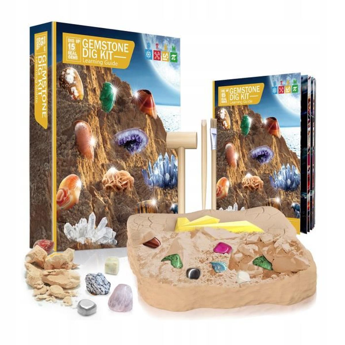 Kit D'excavation de Pierres Précieuses, Kit de Fouille de Gemmes Jouets ... Kit D'excavation de Pierres Précieuses, Kit de Fouille de Gemmes Jouets ...