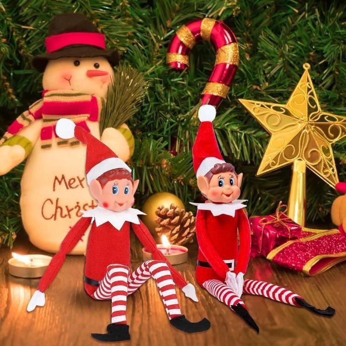 3pcs Lutin Farceur de Noel, Elvs Lutins Farceur Yeux Bleus Lutin de ...