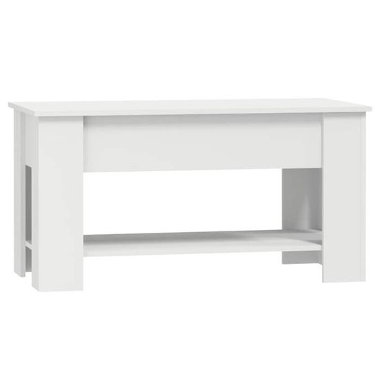 Table basse, Table de salon, VIDAXL, blanc 101x49x52 cm, bois d ...