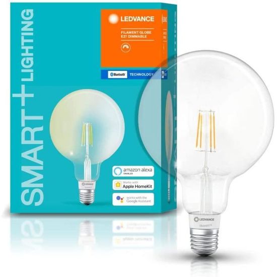 Lampe LED Smart avec Bluetooth, globe à filament, E27, dimmable ...