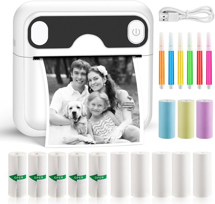 Imprimante Photo Portable,Mini Imprimante Photo Instantané Sans Fil ...