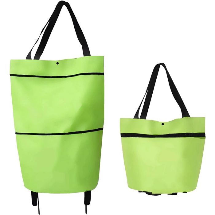 Chariot de shopping pliable 2-en-1, sac de courses réutilisable et ...