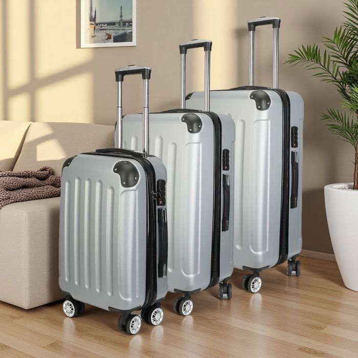 Lot de 3 Valises Rigides ABS - 4 Roulettes Silencieuses & TSA ...