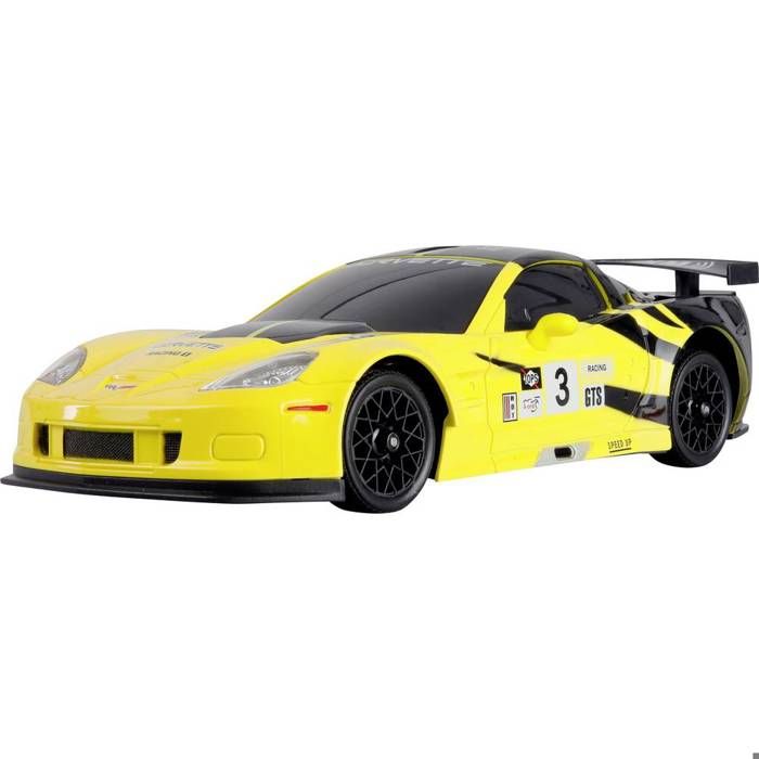 Voiture RC - AMEWI - Corvette C6.R - Jaune - Éclairage LED - 1:18 ...