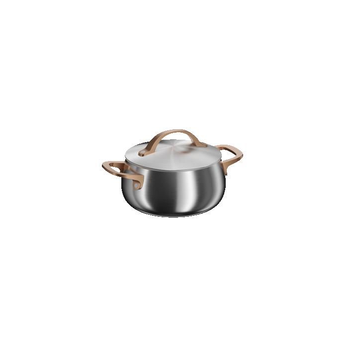 BergHOFF Home Faitout 18 cm avec couvercle Warm Blush, acier inoxydable ...