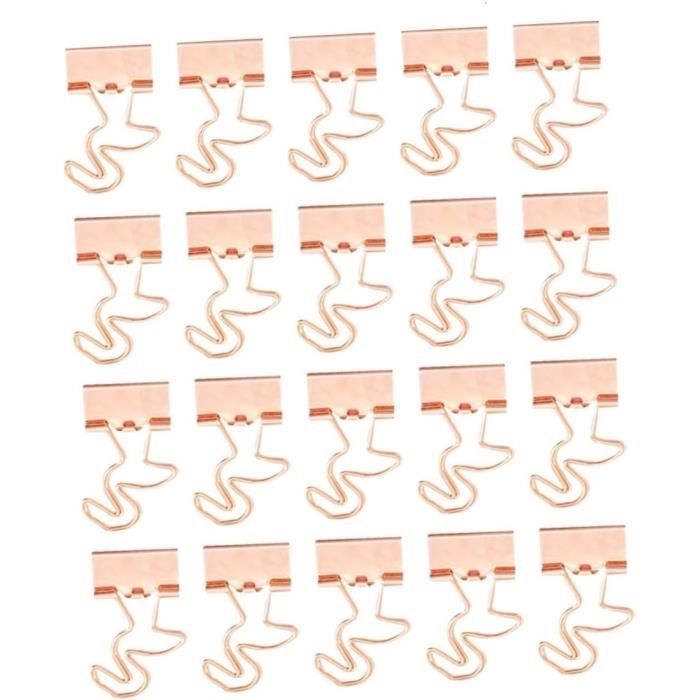 20 Pièces Signet En Métal Signets Pour Classeurs Noirs Trombones ...