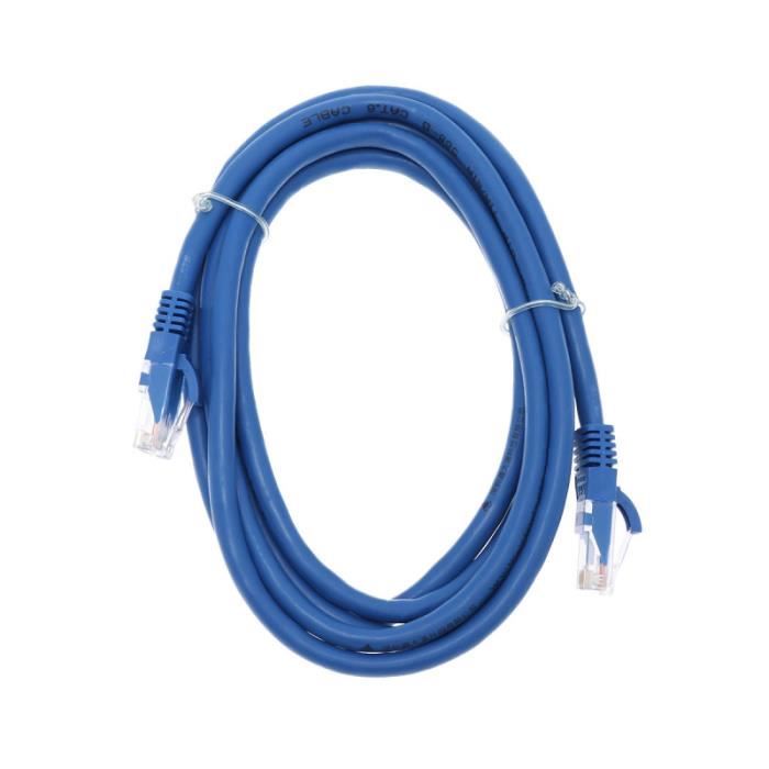 Câble Ethernet RJ45 3M de réseau de connexion Internet du cavalier de ...