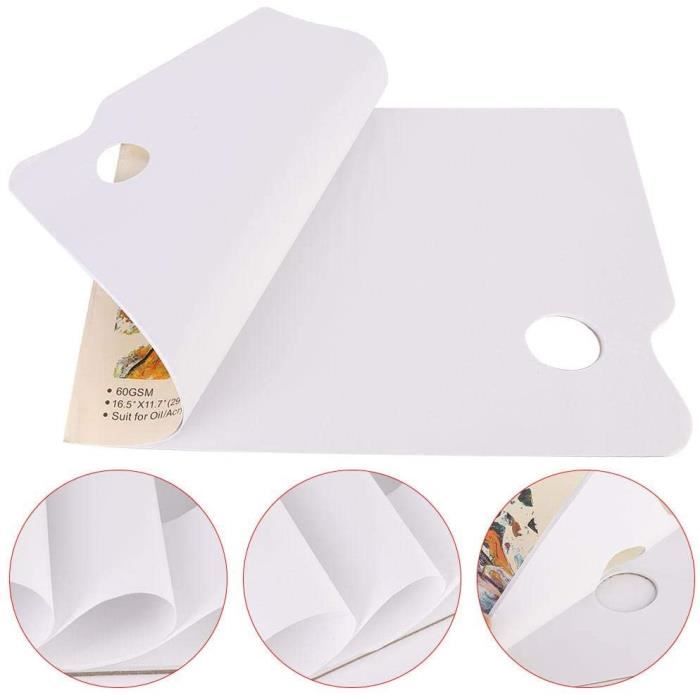 30 feuilles Palette Pad, A3 Tear Off Paint Palette Paper Jetable Color ...
