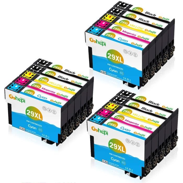 Gohepi 29 XL Remplacer pour Epson 29 29XL Cartouches d'encre, pour ...