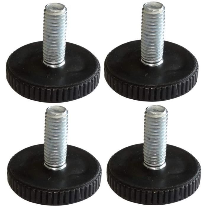 : Pieds vérin de meuble réglable ajustable noir M8 à visser Ø32 H28mm ... : Pieds vérin de meuble réglable ajustable noir M8 à visser Ø32 H28mm ...